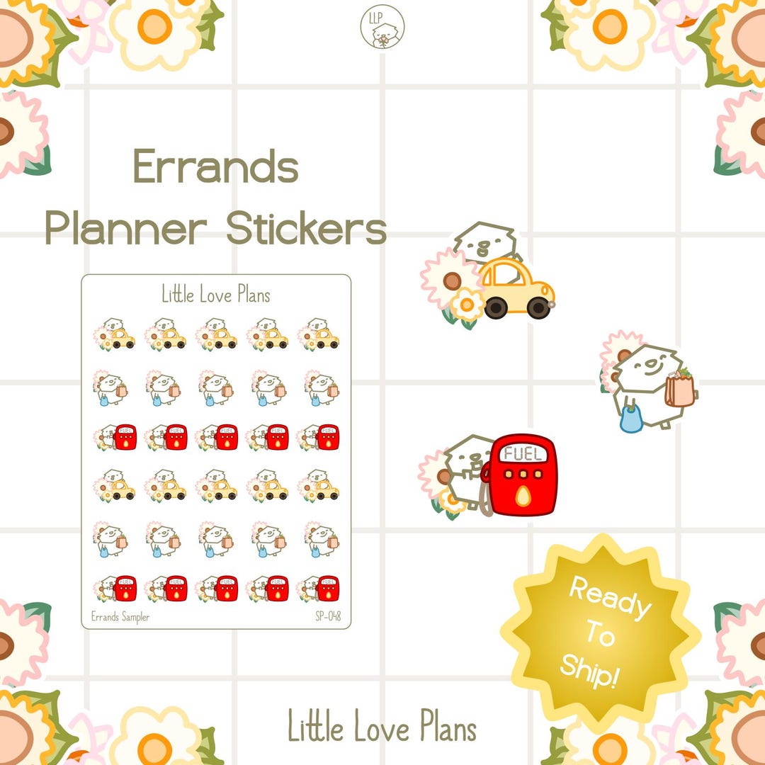 30 Cute Errands Planner Stickers Sheet SP-048 - Etsy