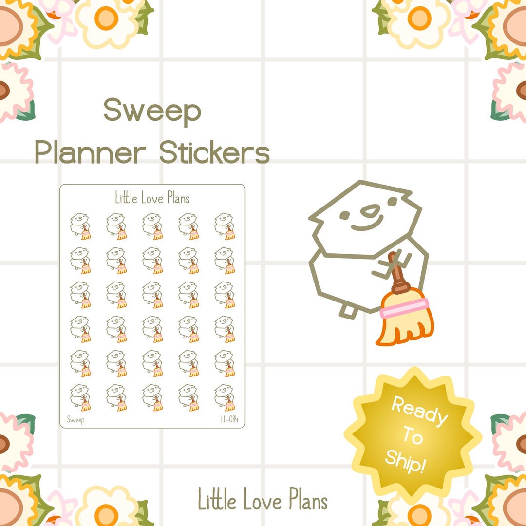 30 Cute Sweep Planner Stickers Sheet for Hobonichi, Erin Condren, Happy ...