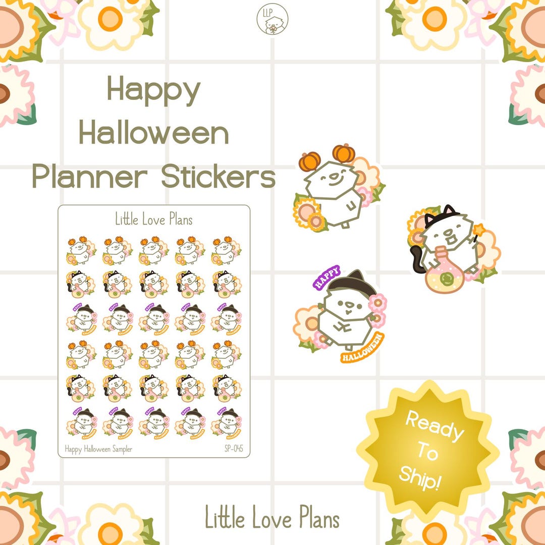 30 Cute Happy Halloween Planner Stickers Sheet SP-045 - Etsy