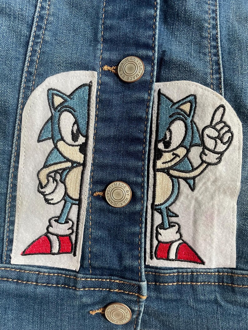 Sonic the Hedgehog Custom Jean Jacket - Etsy