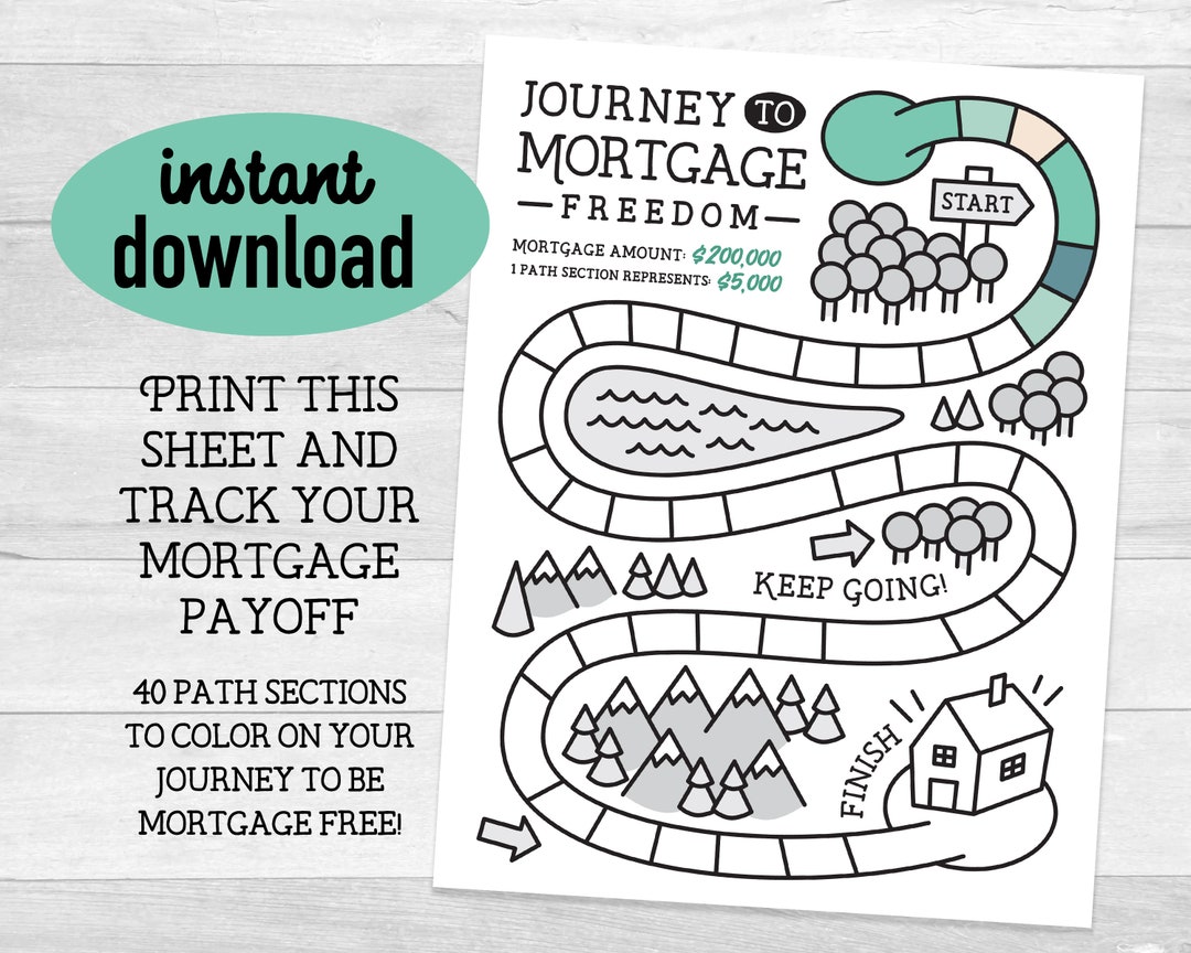 Mortgage Payoff Tracking Sheet Printable Mortgage Free - Etsy