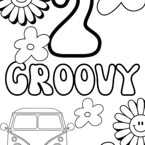 Two Groovy Coloring Pages - Etsy