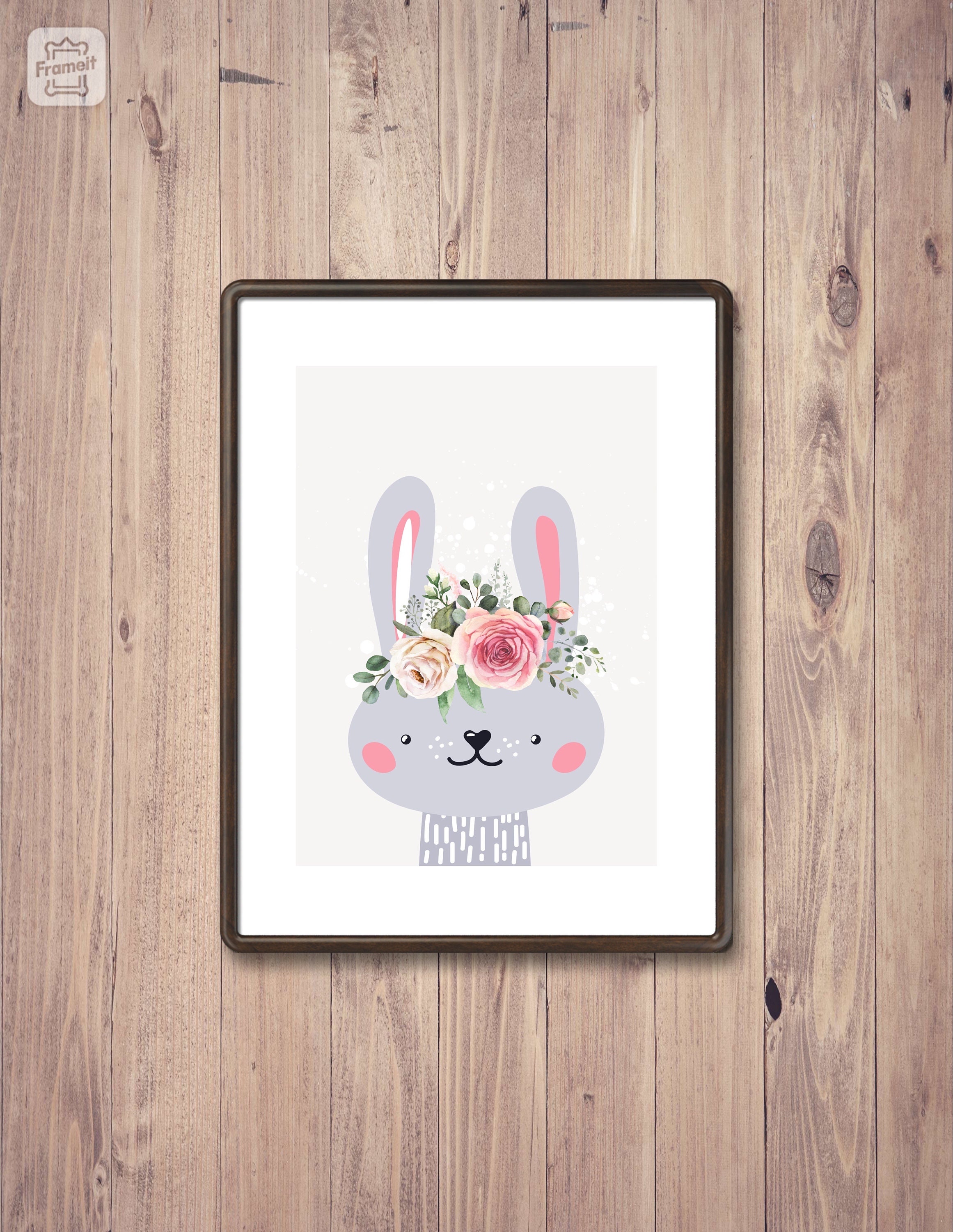 Bunny Art Print, Classroom, Kid's Room, Playroom, Nursery, Instant ...