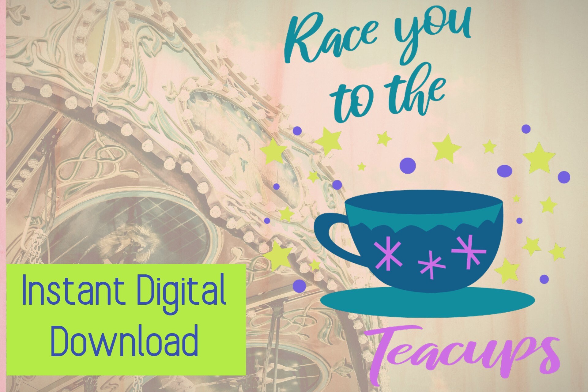 Teacup Ride SVG instant FULL COLOR Digital Download - Etsy