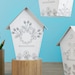 3D Bird House Coloring Papercraft, PRINTABLE Spring Crafts for Kids ...