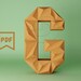 G Low Poly Papercraft Letter Alphabet G 3D 3D Lyric - Etsy UK