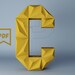 C Letter Low Poly Papercraft Alphabet C 3D Lyric origami | Etsy