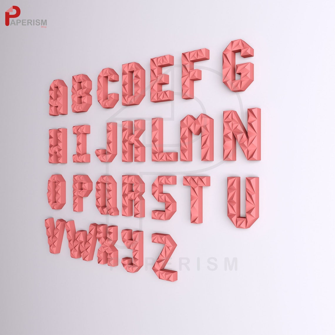 Printable PDF DIY Template, Letters A-Z Low Poly Paper Model, 3D Paper ...