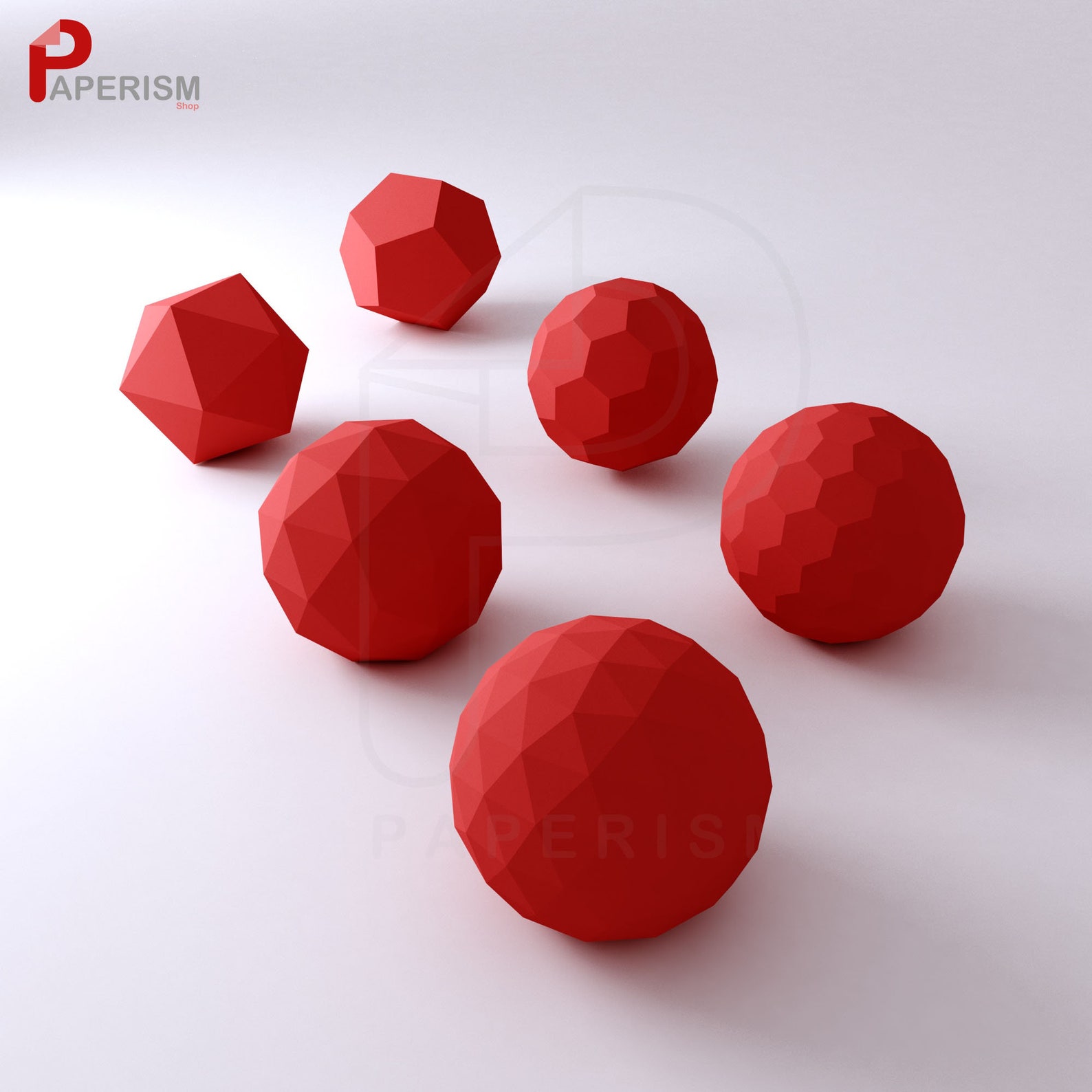 Polygons & Polyhedrons Foldable 3d Nets, 3d Platonic Solid Set 3, DIY ...