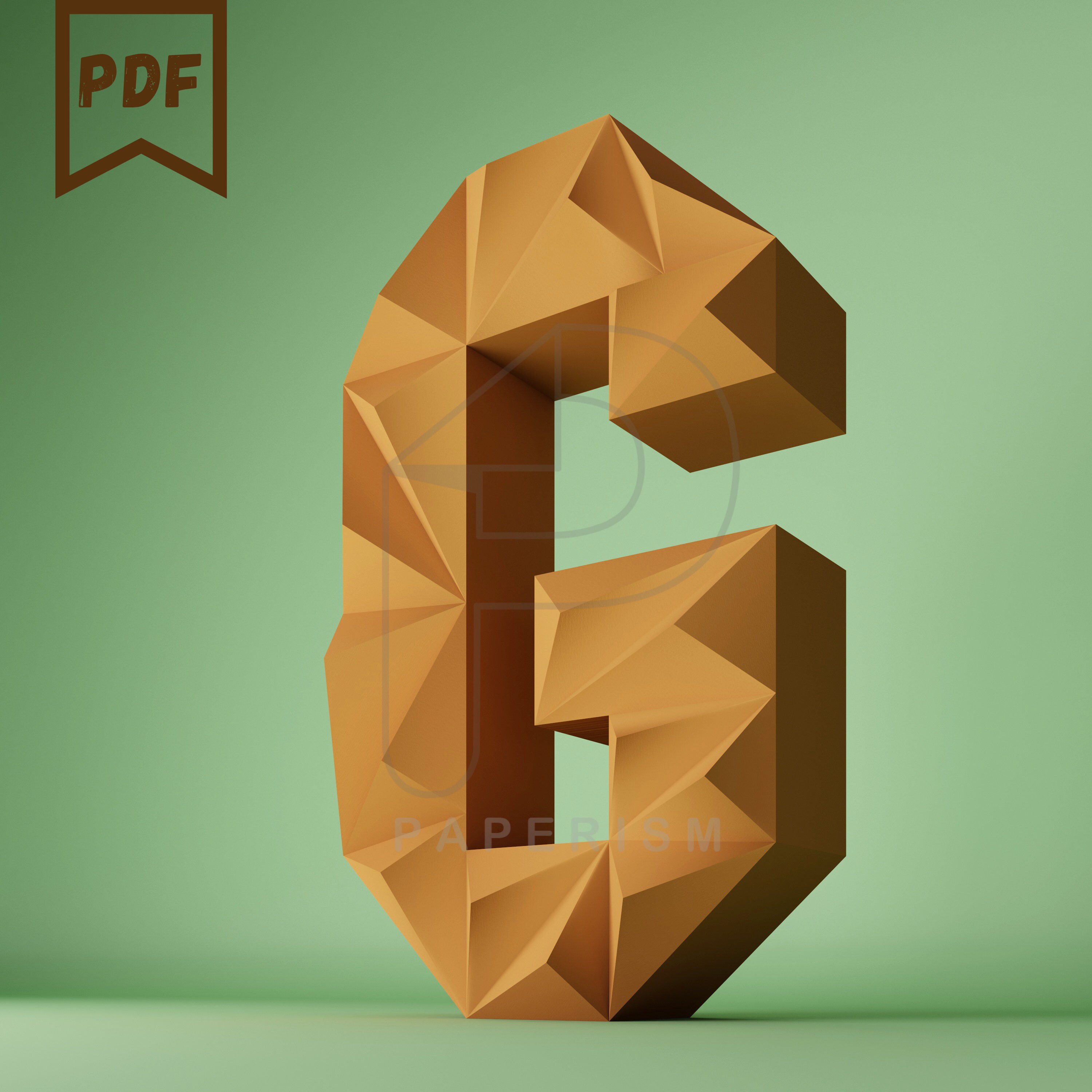 G Low Poly Papercraft Letter Alphabet G 3D 3D Lyric - Etsy