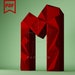 M Low Poly Papercraft, Letter, Alphabet M 3D, 3D Lyric, Gift ...