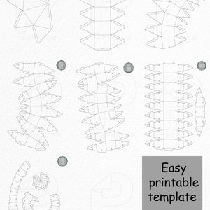 Nets of 3d Platonic Solid Set 6, DIY Polyhedron Models, Build 3d Shape ...