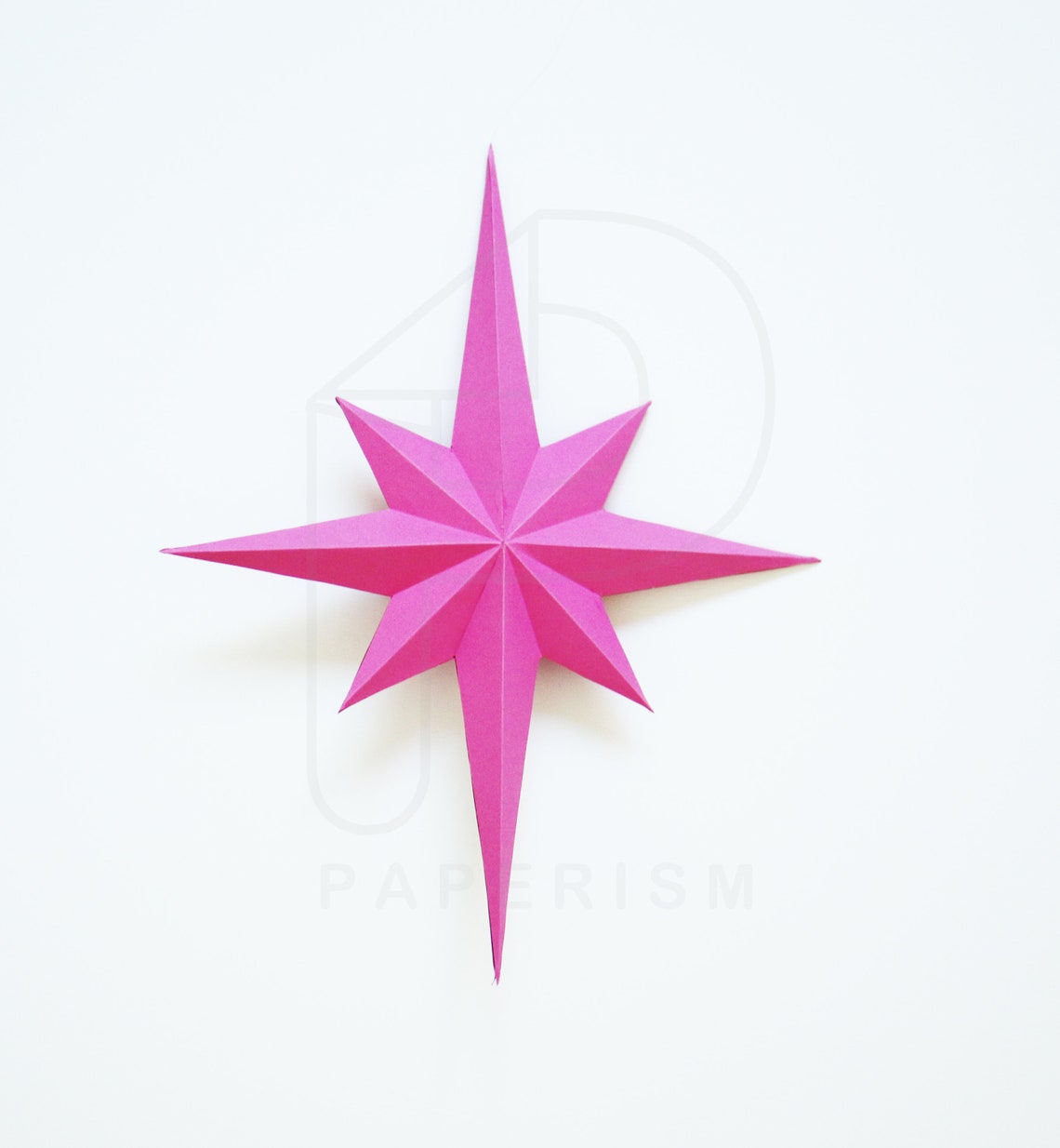 4 Stars Design Pdf Printable Template, Low Poly Christmas Decoration ...