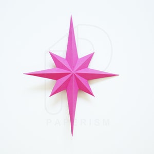 4 Stars Design Pdf Printable Template, Low Poly Christmas Decoration ...