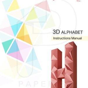 H Low Poly Papercraft, Letter, Alphabet H 3D, 3D Lyric, Papercraft ...