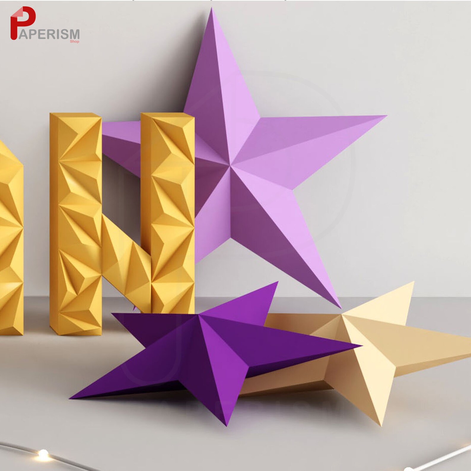 3 Stars Pdf Printable Template, Hajj & Eid DIY Hanging STARS, 5 Point ...