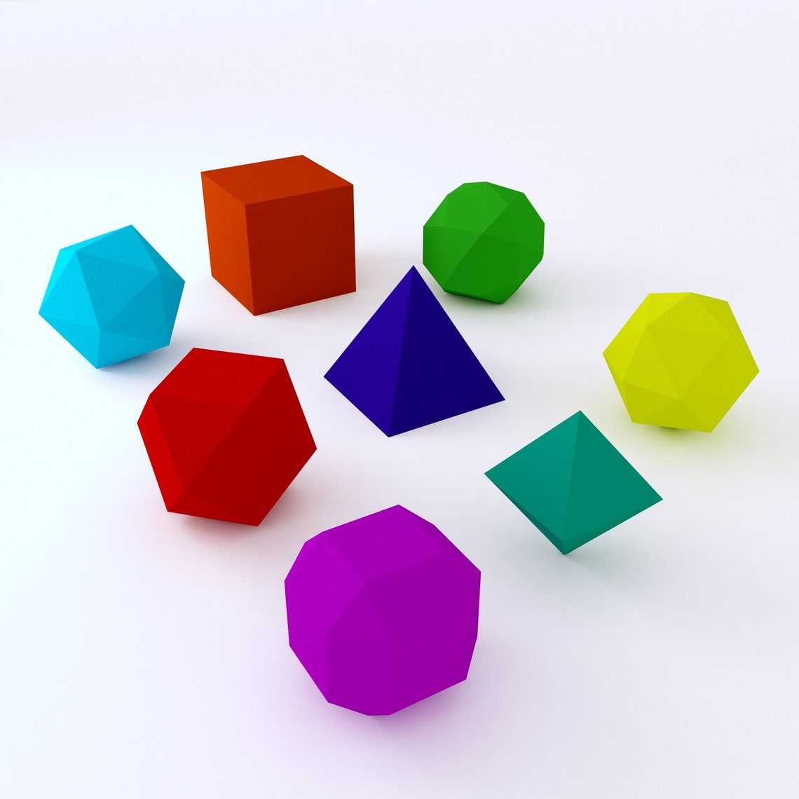 Basic Shapes Nets Papercrafts, 3d Platonic Solid Set 1, DIY Polyhedron ...