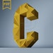 C Letter Low Poly Papercraft, Alphabet C, 3D Letter, 3d Origami Letter ...