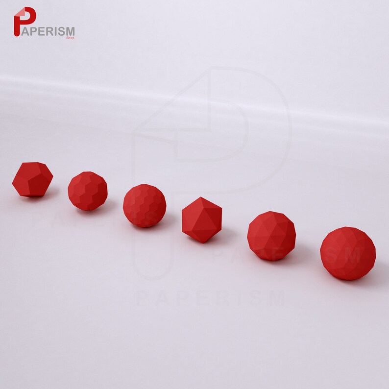 Polygons & Polyhedrons Foldable 3d Nets, 3d Platonic Solid Set 3, DIY ...