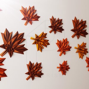 3d Fall Paper Leafs, Origami Autumn Leaves, DIY Printable Fall Decor ...