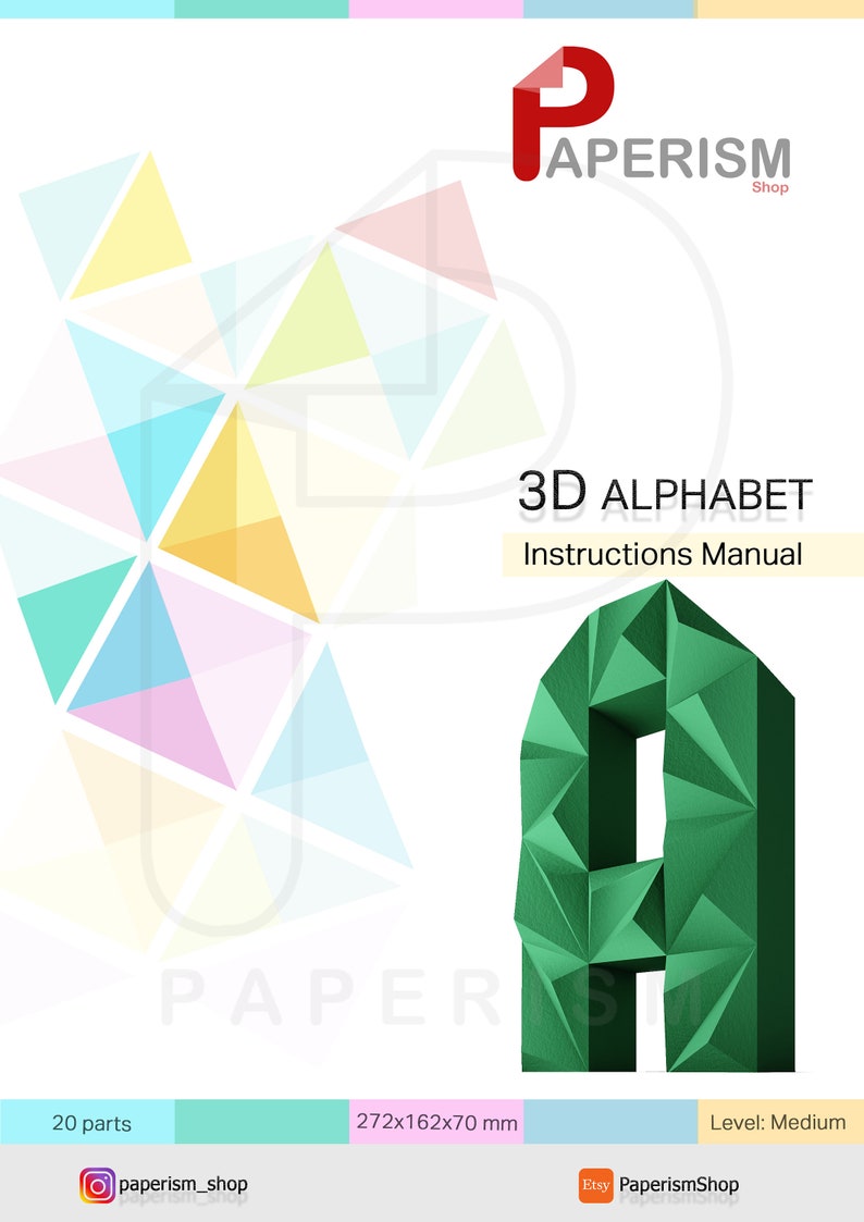 A Letter DIY Papercraft, 3d Paper Alphabet, Classroom Alphabet Decor ...