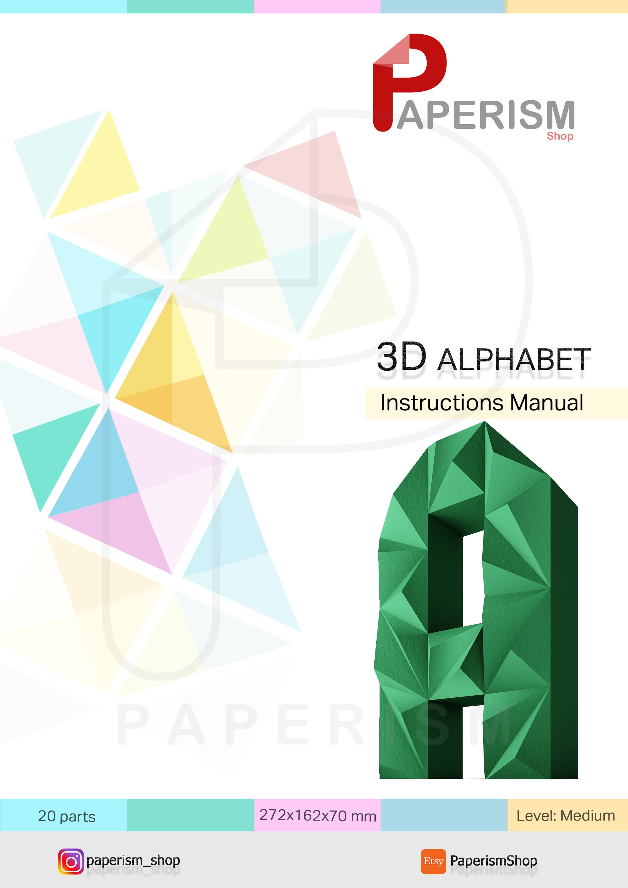 A Letter DIY Papercraft, 3d Paper Alphabet, Classroom Alphabet Decor ...
