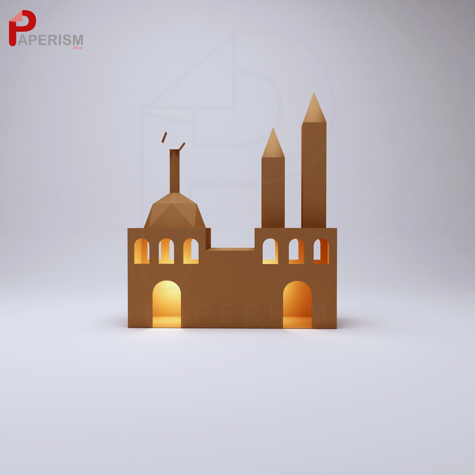 3D Mosque Model, PRINTABLE Ramadan Decor, Ramadan Papercraft Lantern ...