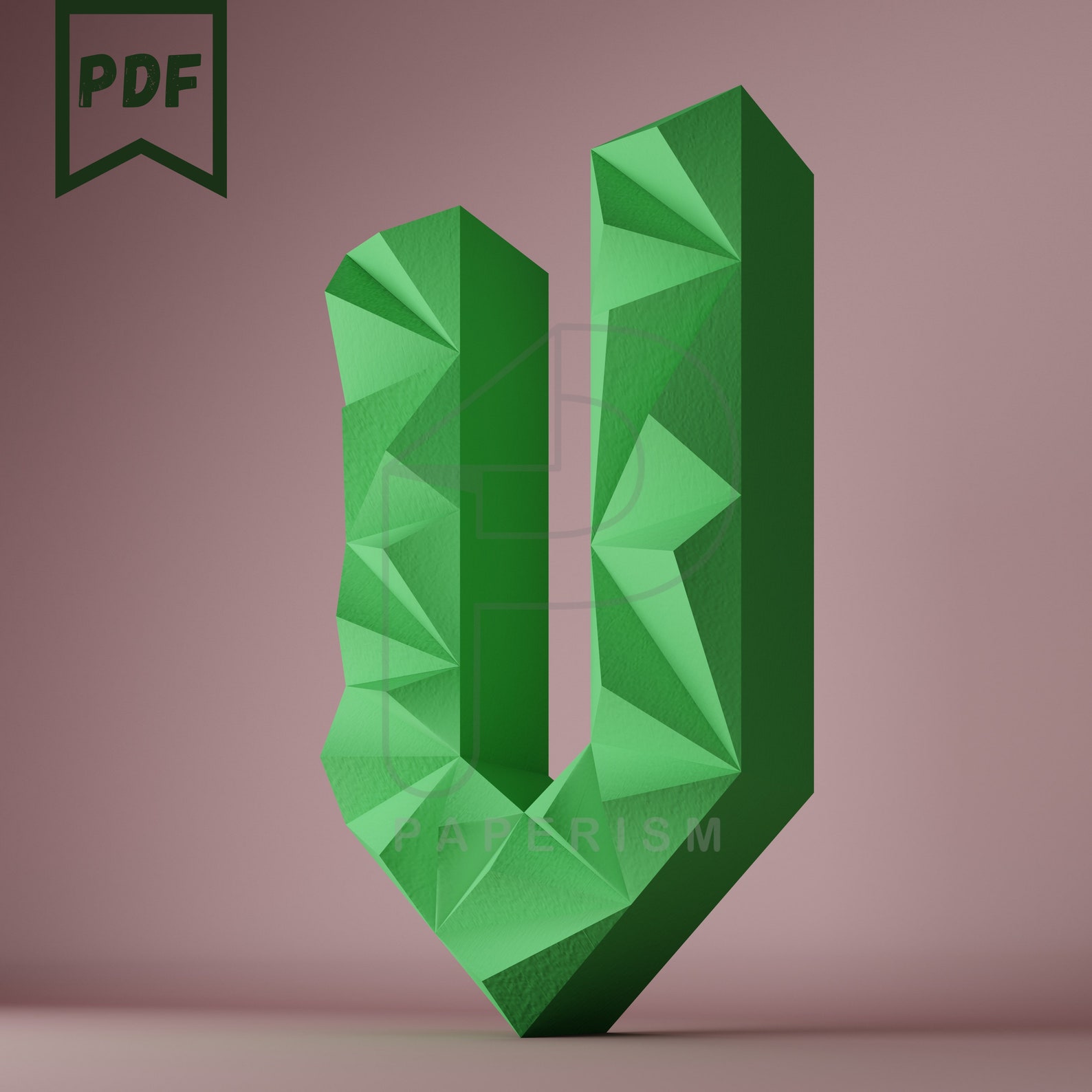 V Low Poly Papercraft, Letter, Alphabet V 3D, 3D Lyric, Gift ...