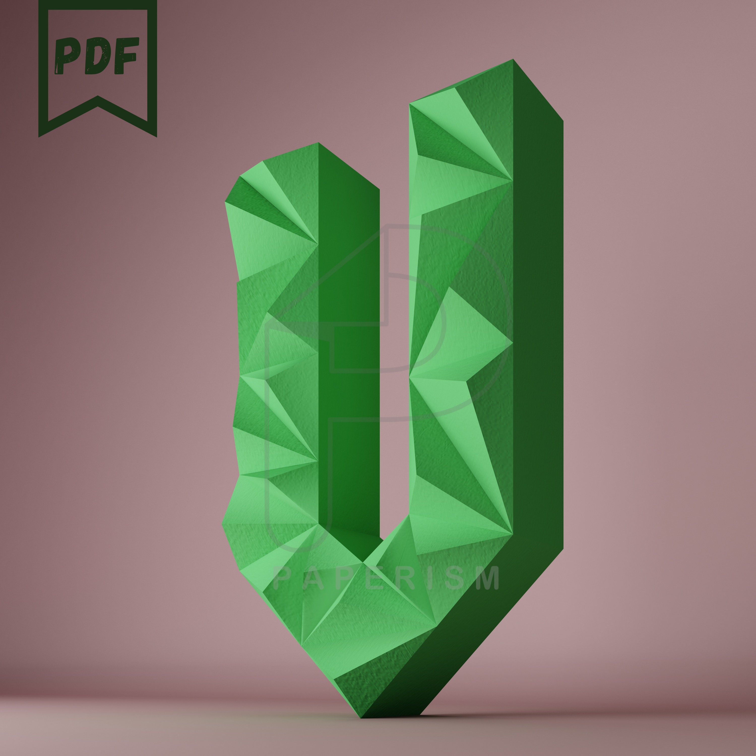 V Low Poly Papercraft, Letter, Alphabet V 3D, 3D Lyric, Gift ...
