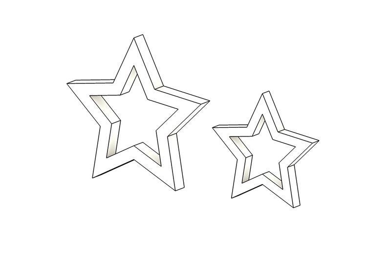 4 Stars Design Pdf Printable Template, Low Poly Christmas Decoration ...