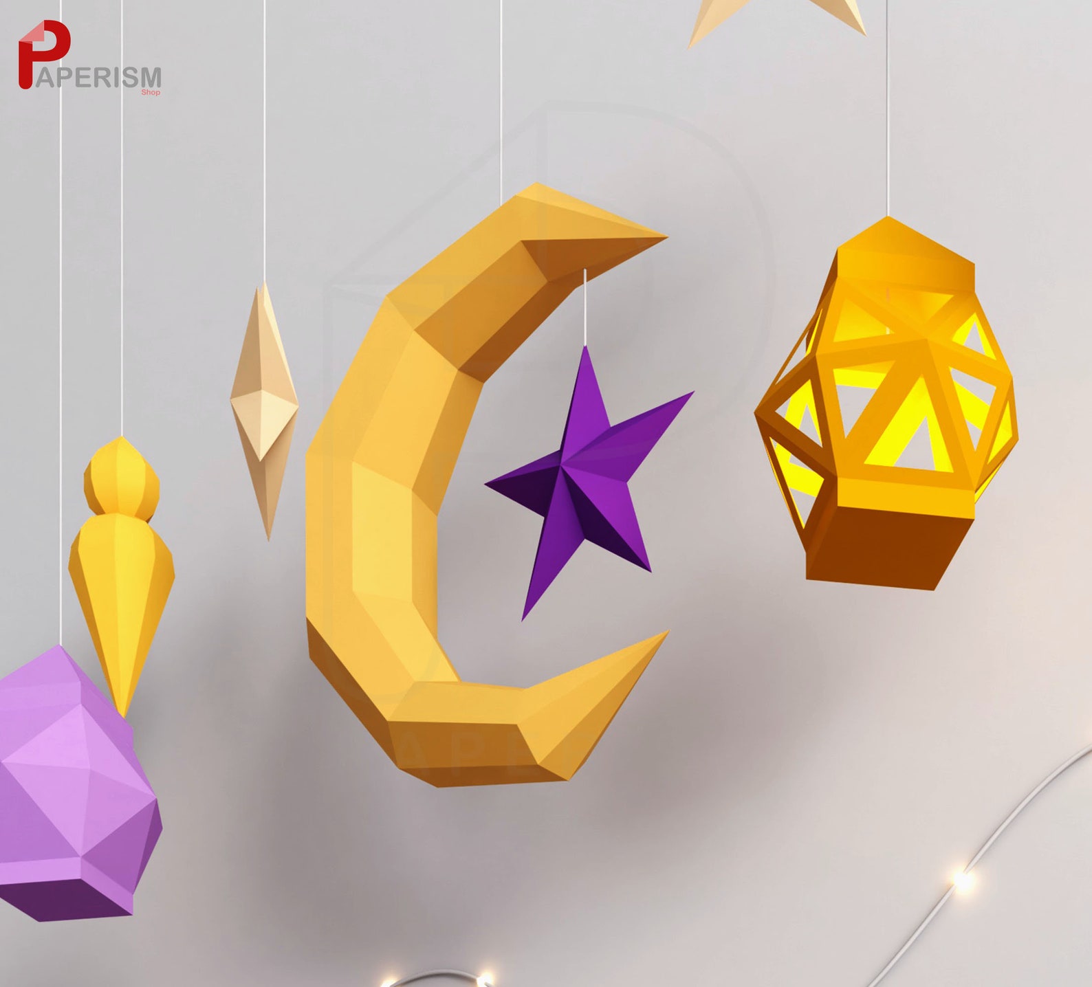 Ramadan Hilal & Star DIY, Hanging Ramadan Moon, Ramadan Crescent Moon ...