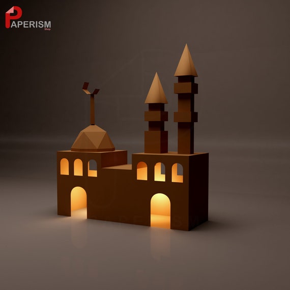 3D Mosque Model PRINTABLE Ramadan Decor Islamic Papercraft | Etsy