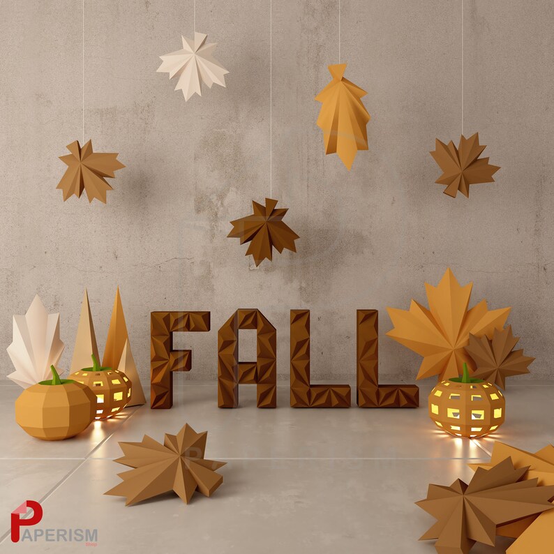 Fall Corner BUNDLE Papercraft, DIY Fall Fireplace Decor, Pdf Printable ...