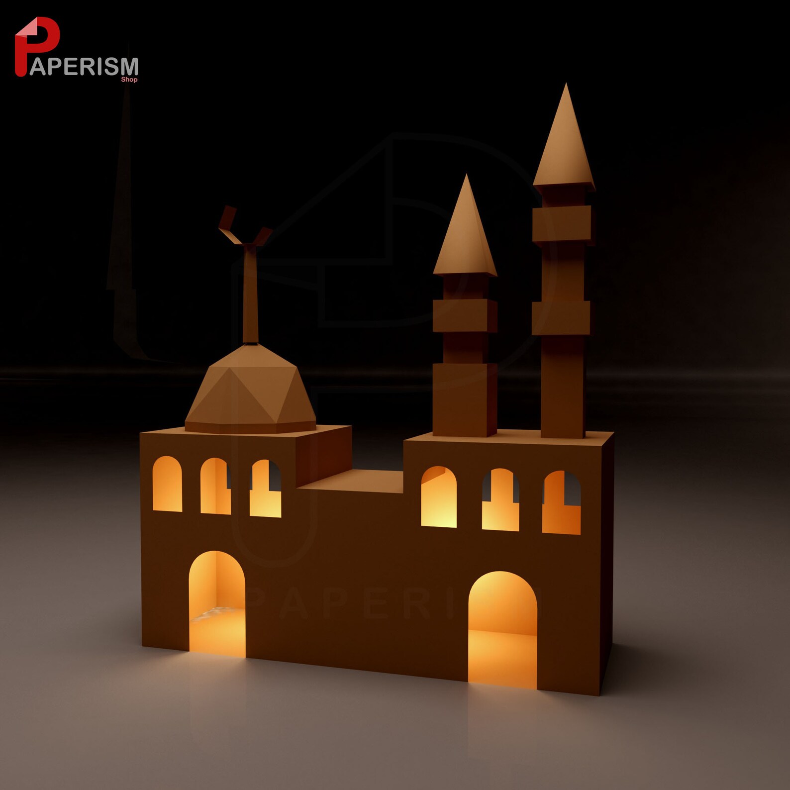 3D Mosque Model, PRINTABLE Ramadan Decor, Ramadan Papercraft Lantern ...