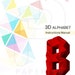 B 3d Letter, Pdf Template Kit, Low Poly Letters, DIY 3d Alphabet ...