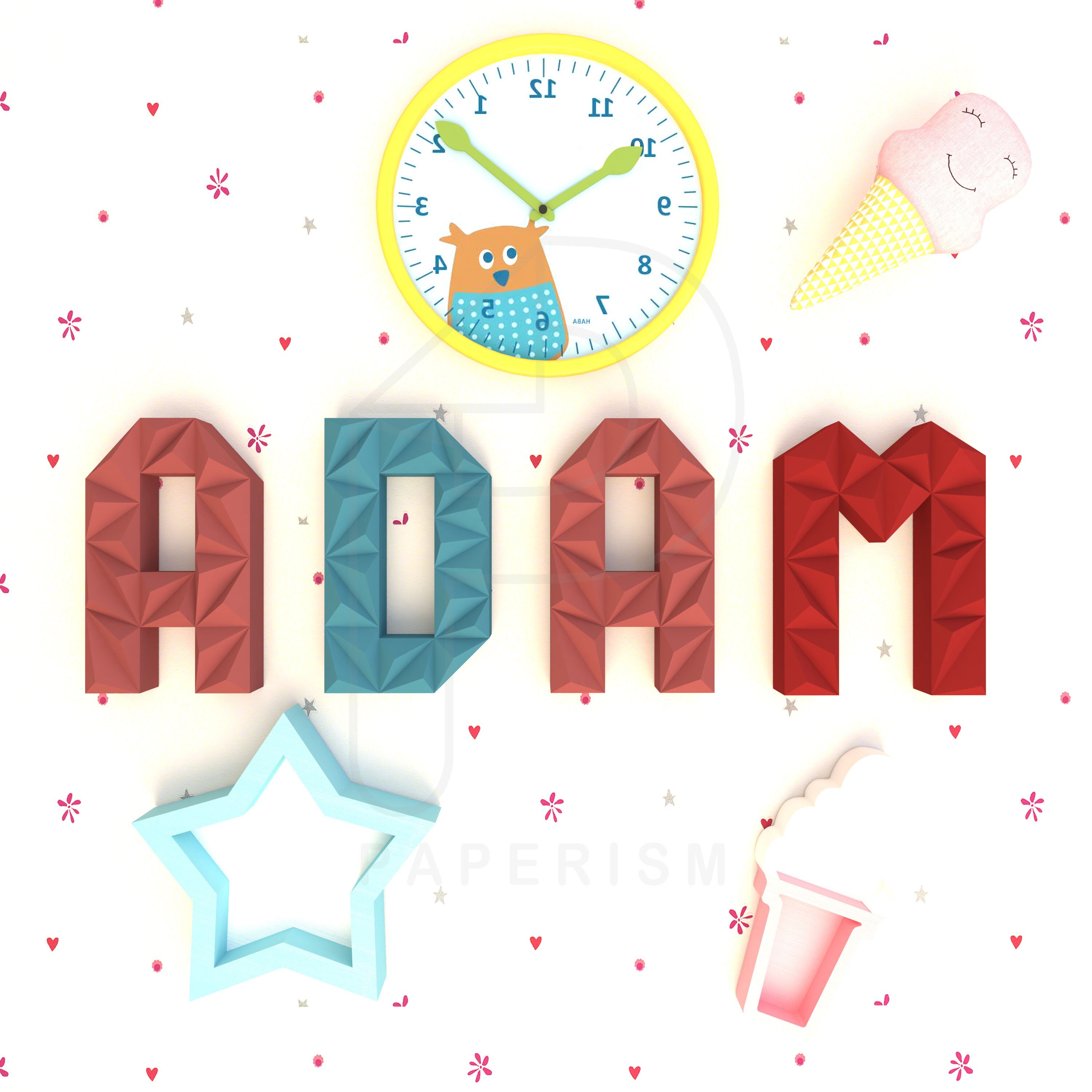 Customize Name 3d Letter, Set Letters for Baby Room, Pdf Template Kit ...