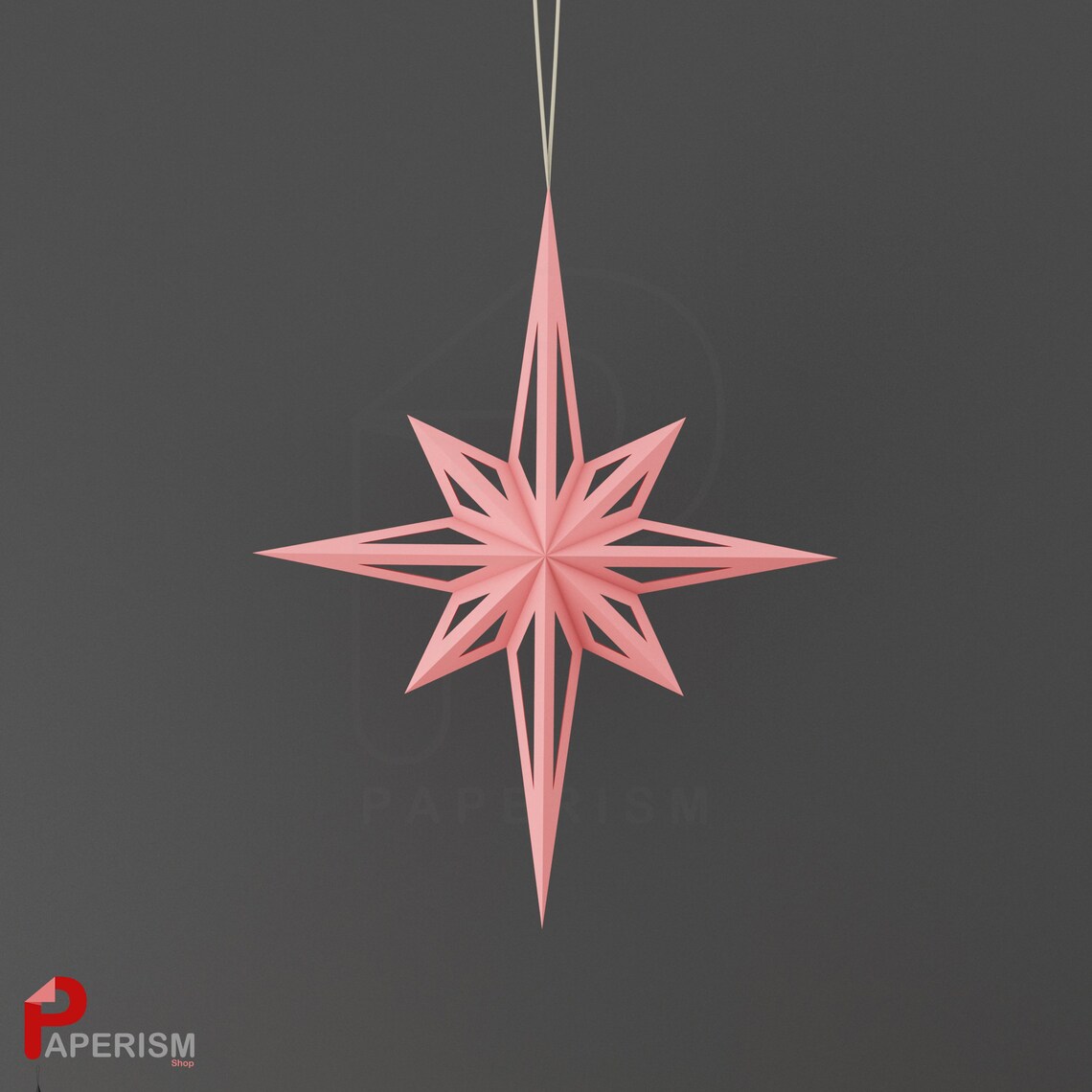 North Star Pdf Printable Template, Low Poly Christmas Decoration, DIY ...