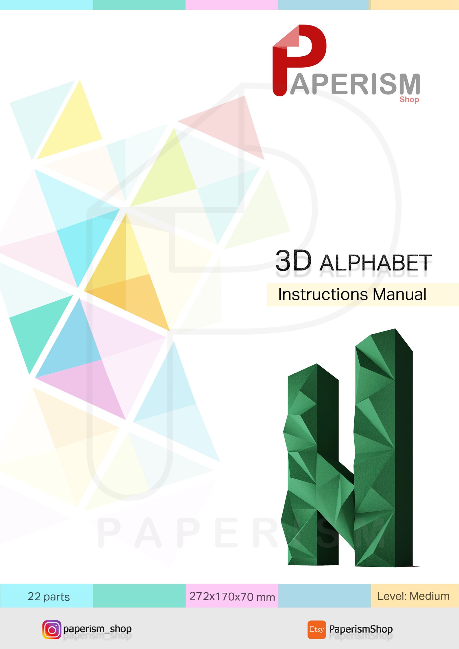 N Low Poly Papercraft Letter Alphabet N 3D 3D Lyric Gift - Etsy