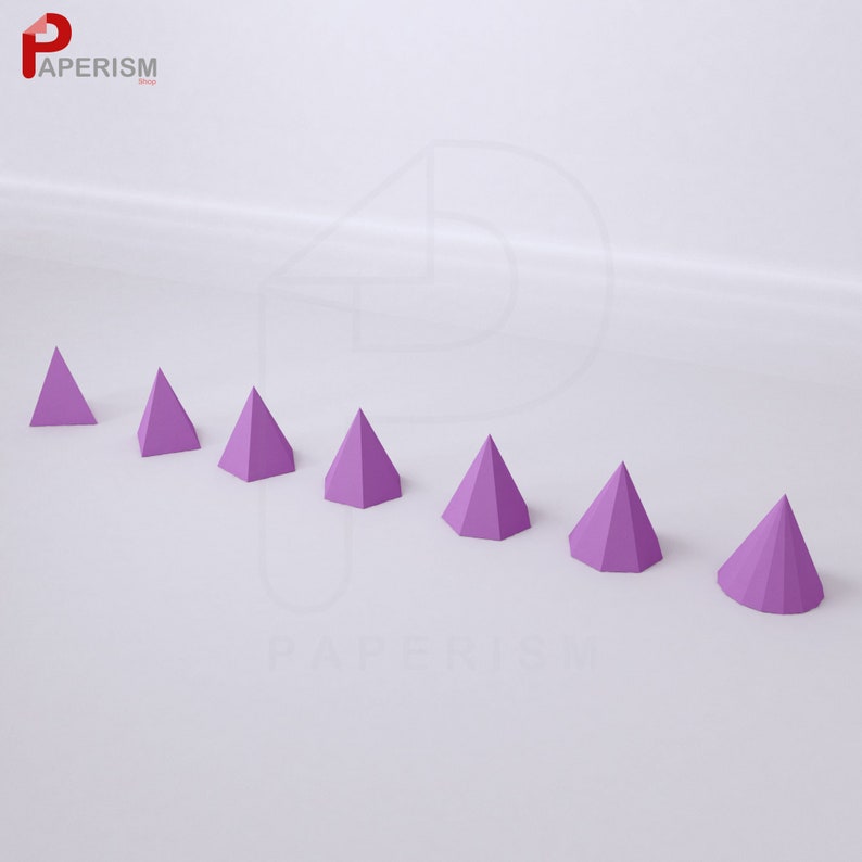 3d Pyramids With Foldable Net Shapes, 3d Platonic Solid Set 4, DIY ...