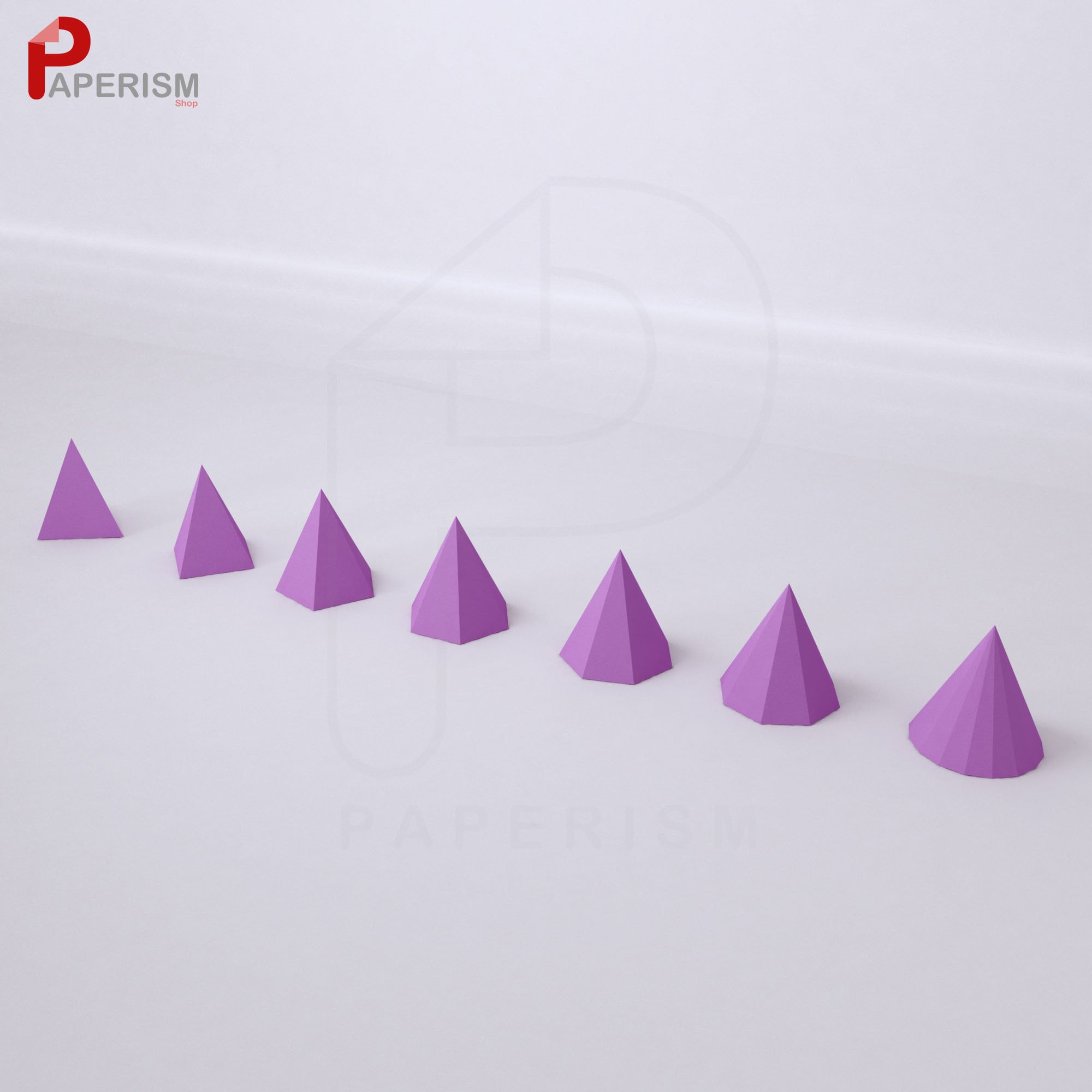 3d Pyramids With Foldable Net Shapes, 3d Platonic Solid Set 4, DIY ...