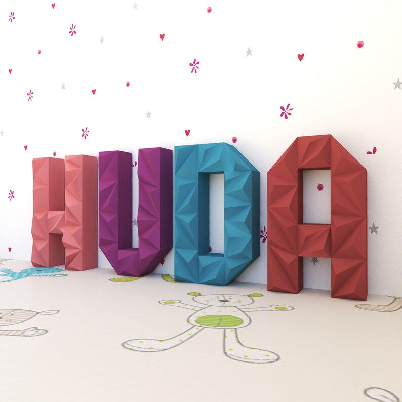 Customize Name 3d Letter, Set Letters for Baby Room, Pdf Template Kit ...