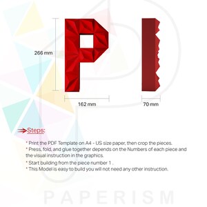 P Low Poly Papercraft, Letter, Alphabet P 3D, 3D Lyric, Gift ...