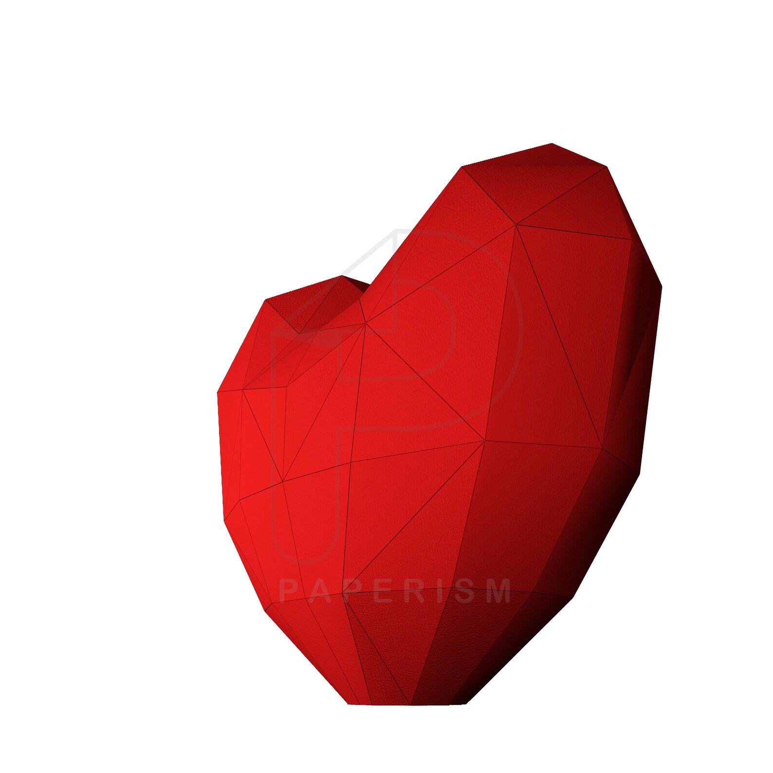 3d Heart Paper Craft Kit, 3d Red Heart Sculpture, Printable Heart ...