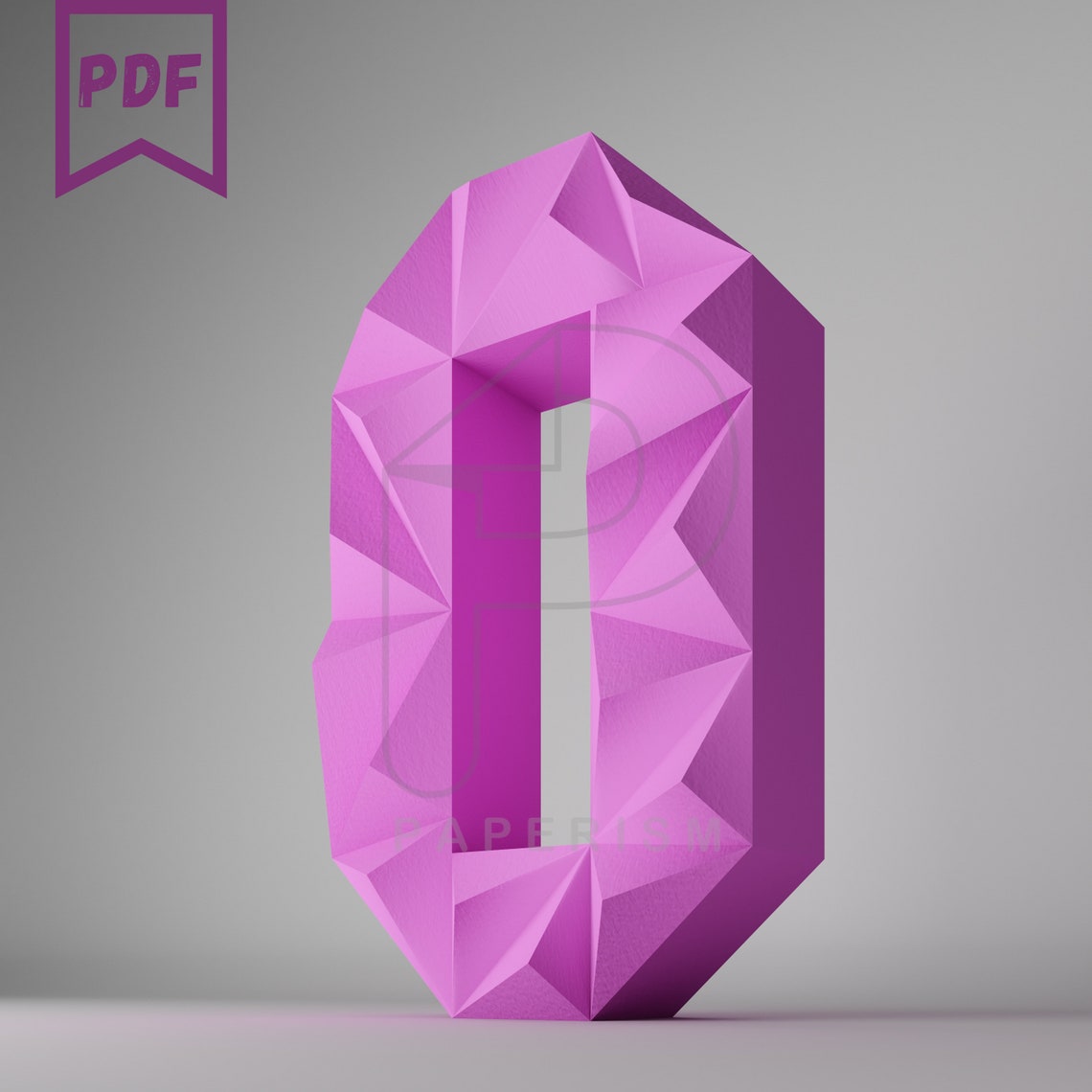 O Low Poly Papercraft, Letter, Alphabet O 3D, 3D Lyric, Gift ...