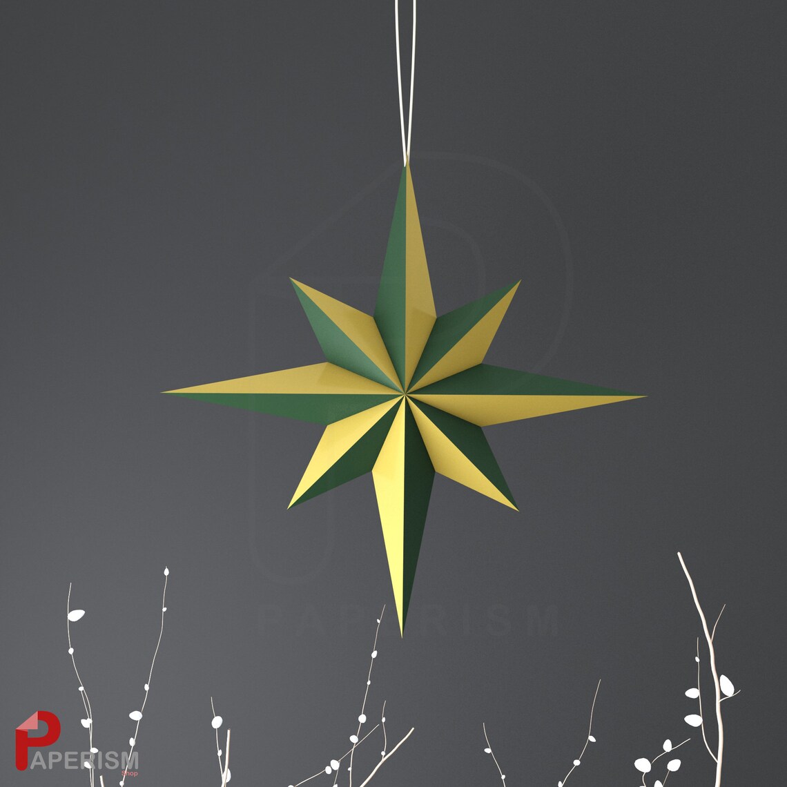 Compass Rose Pdf Printable Template, SVG Origami Northstar, Hanging ...