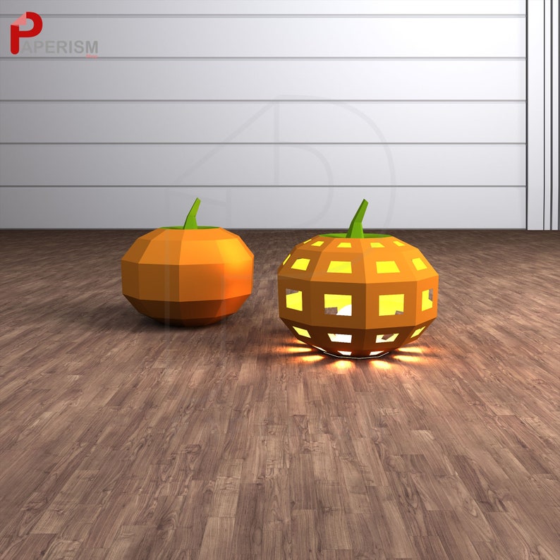 Papercraft Pumpkin Lantern Pdf Printable Template Fall - Etsy