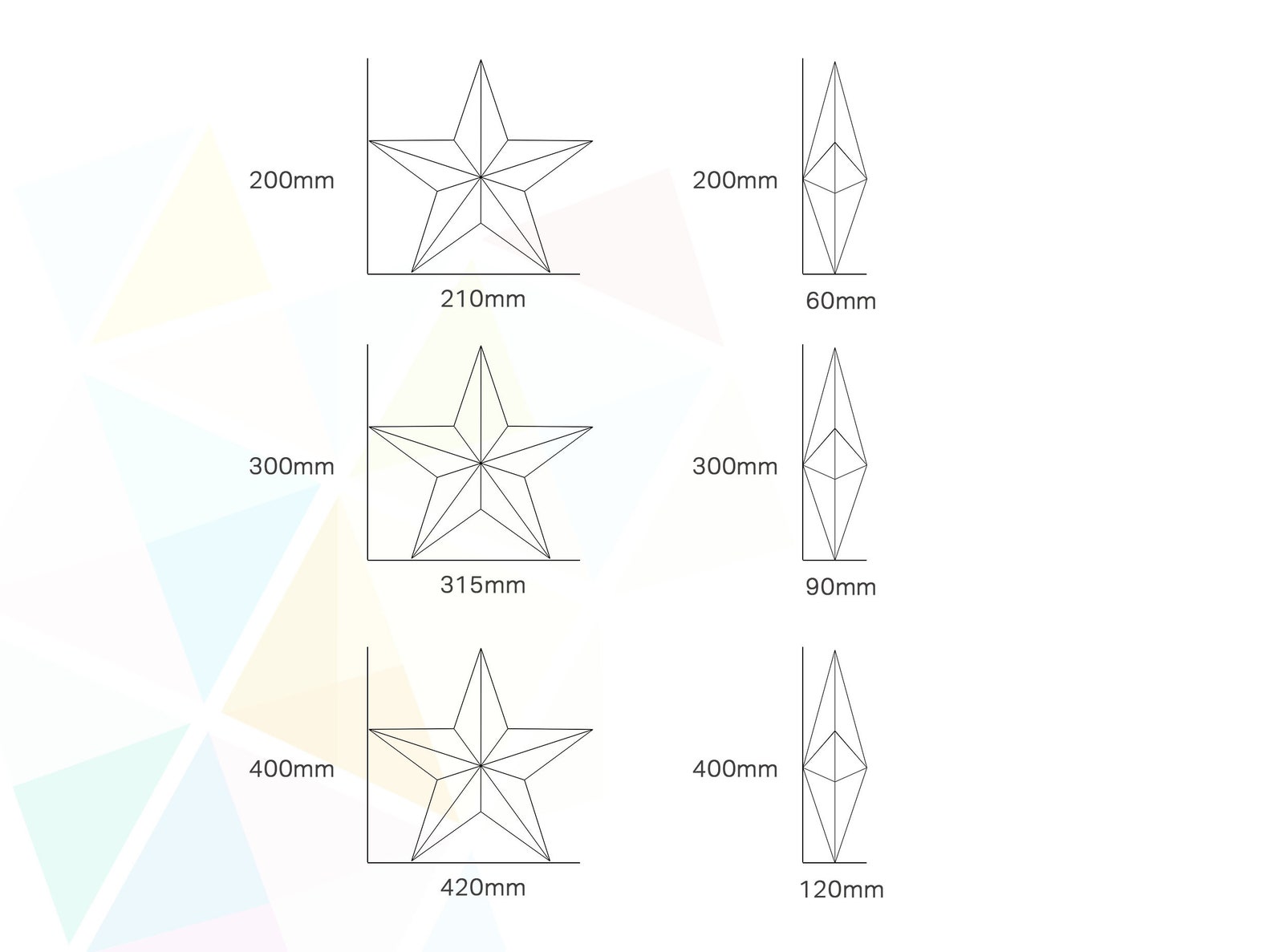 3 Stars Pdf Printable Template, Hajj & Eid DIY Hanging STARS, 5 Point ...