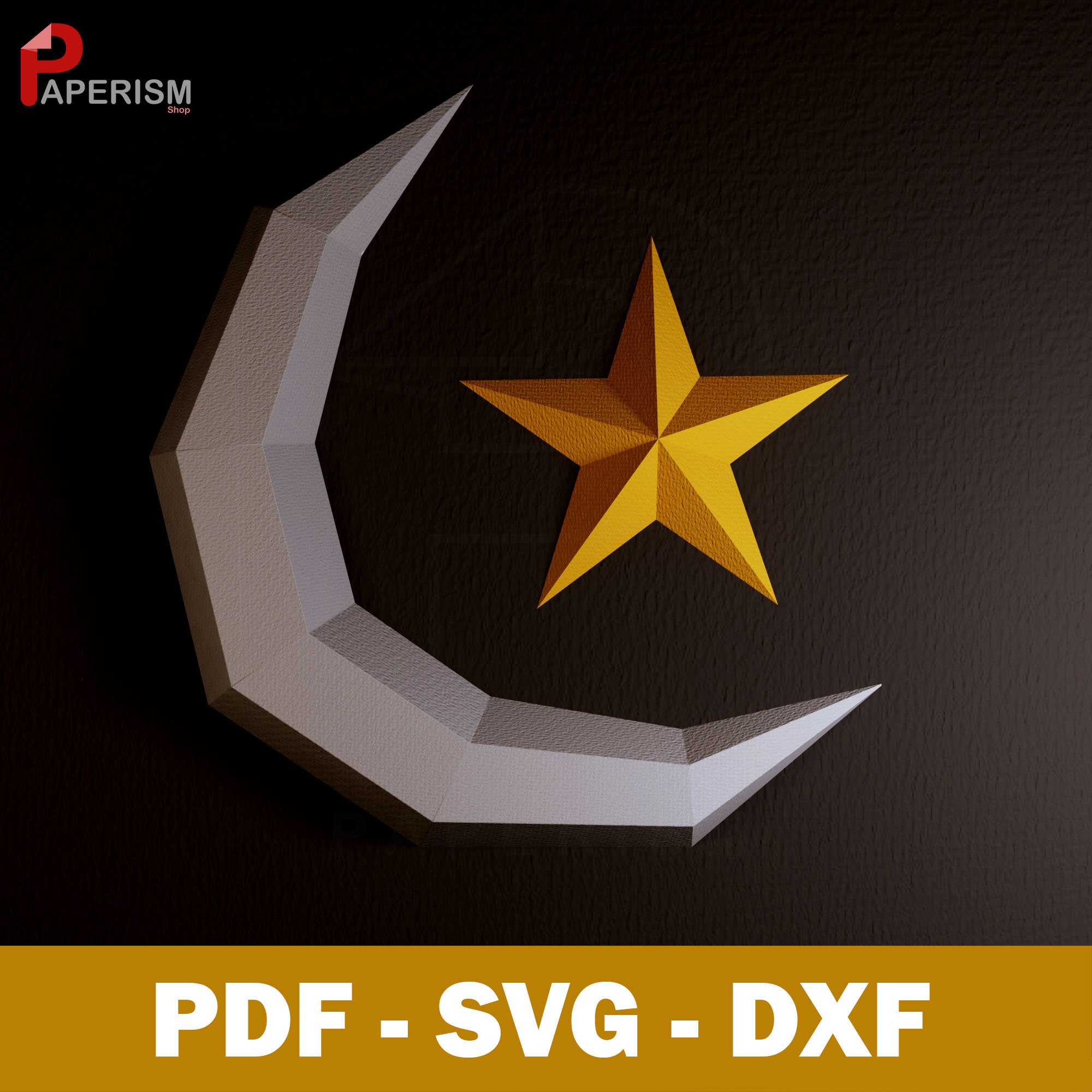 Crescent and Star DIY Ramadan , Moon Papercraft, SVG Eid Decor, Ramadan ...