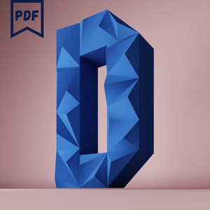 D Low Poly Papercraft, 3d Letter D, Alphabet D, 3D Lyric, Papercraft ...