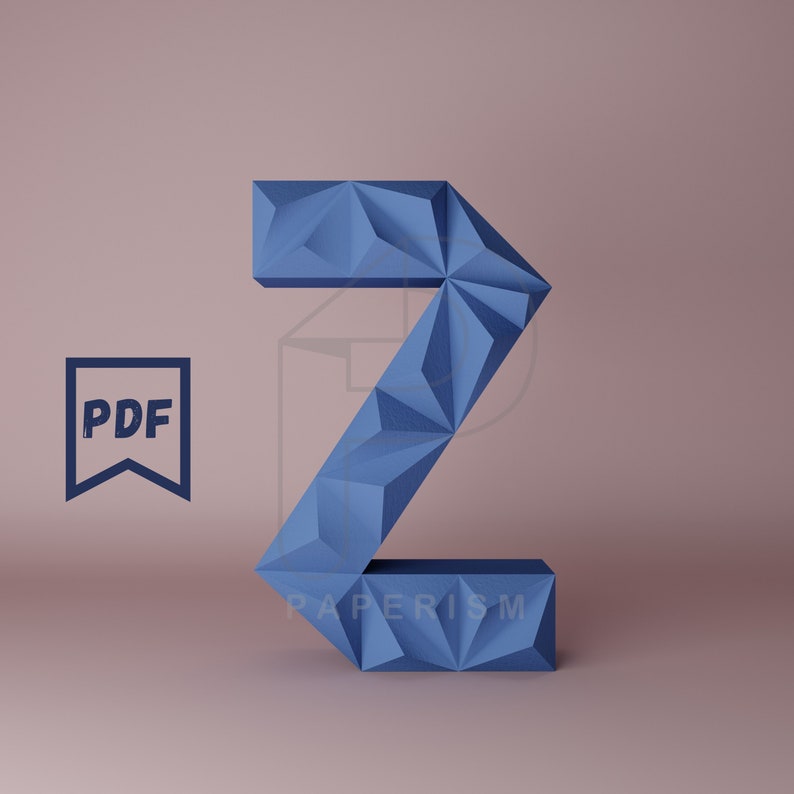 Z Low Poly Papercraft, Letter, Alphabet Z 3D, 3D Lyric, Gift ...